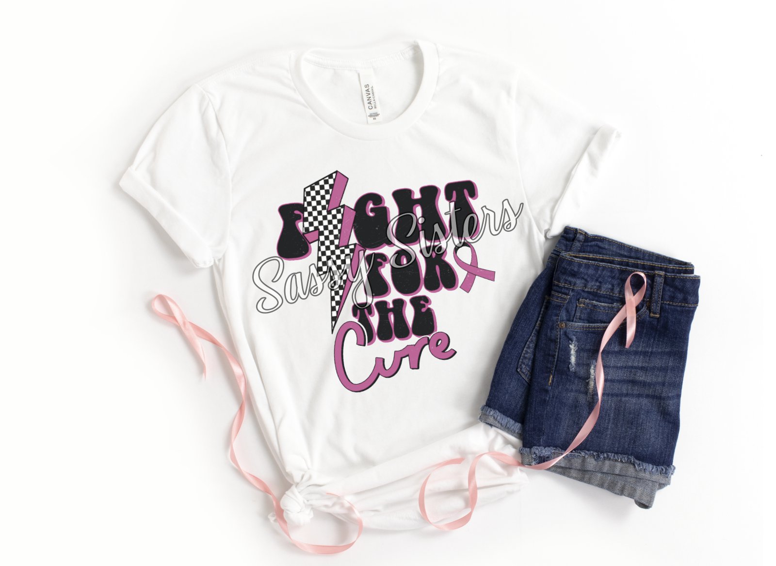 FIGHT FOR THE CURE LIGHTNING BOLT - TRANSFER – Sassy Sisters