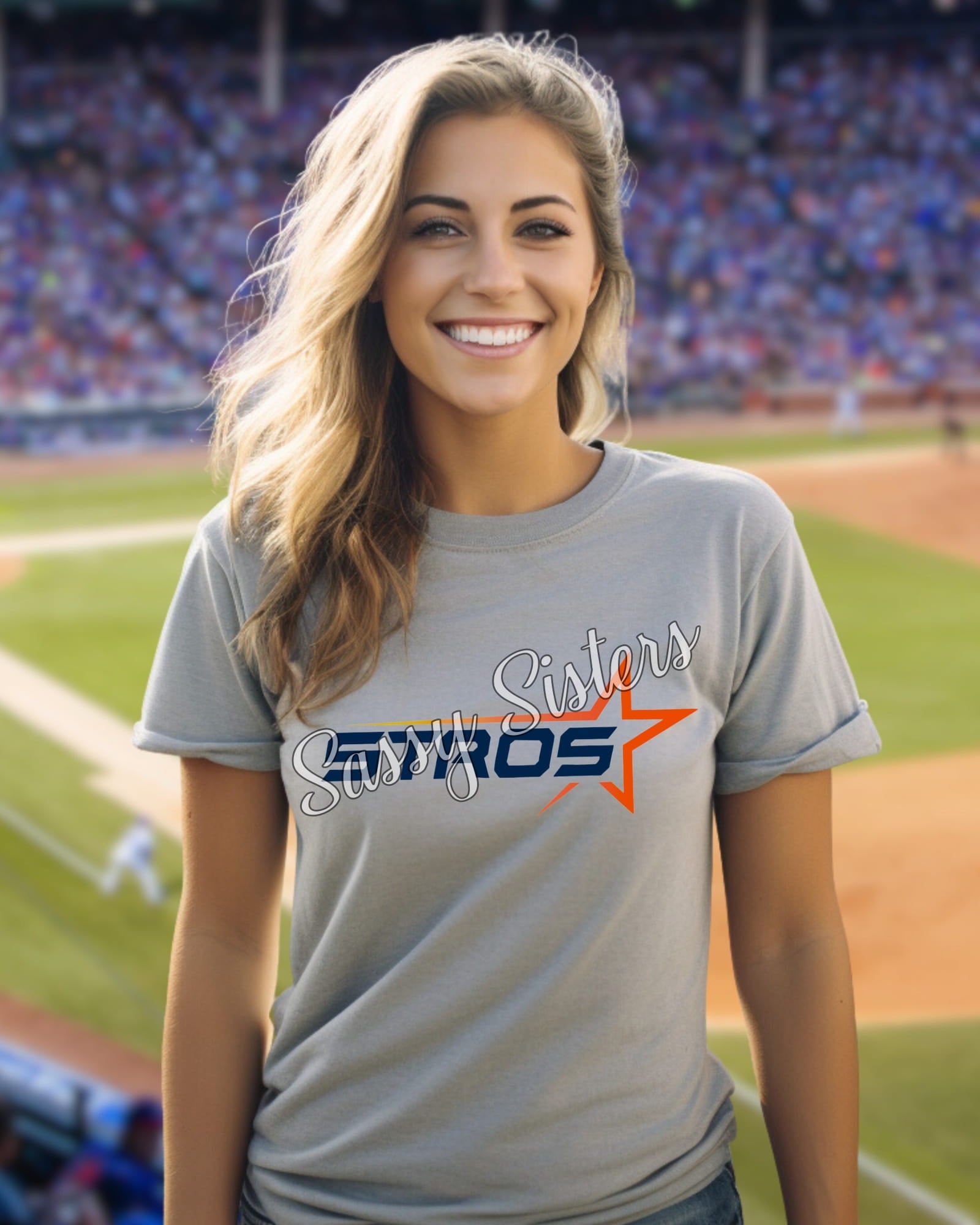 STROS NEW LOGO NAVY AND ORANGE - TRANSFER – Sassy Sisters
