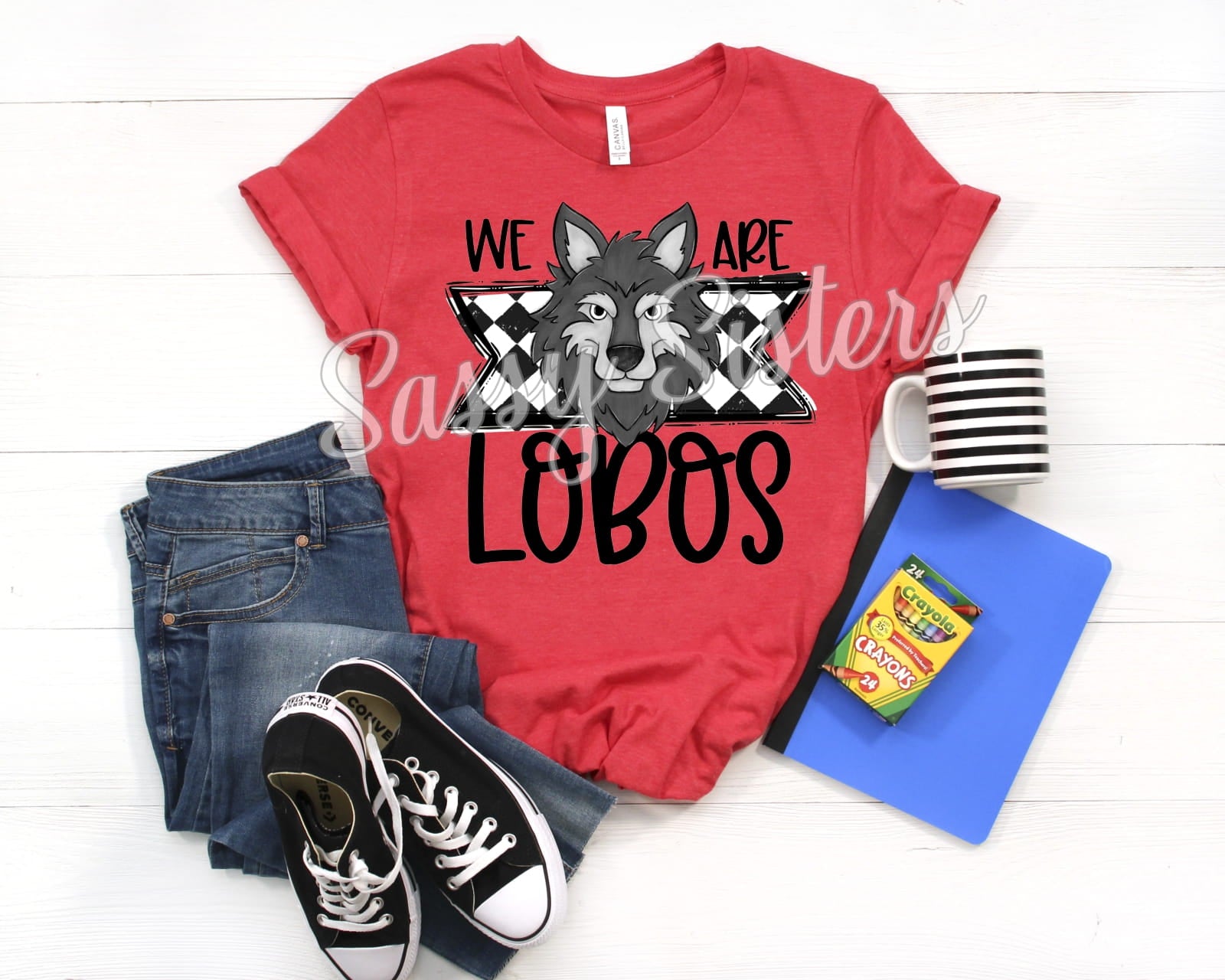 WE ARE LOBOS CHECKERED BANNER - TRANSFER – Sassy Sisters