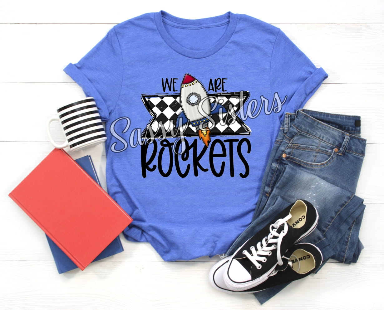 WE ARE ROCKETS CHECKERED BANNER - TRANSFER – Sassy Sisters